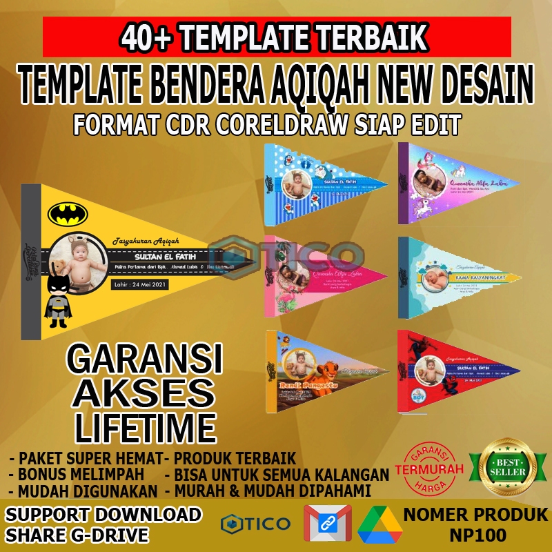 Jual Template 40+ Bendera Aqiqah CDR Usaha Rumahan Percetakan Desain ...