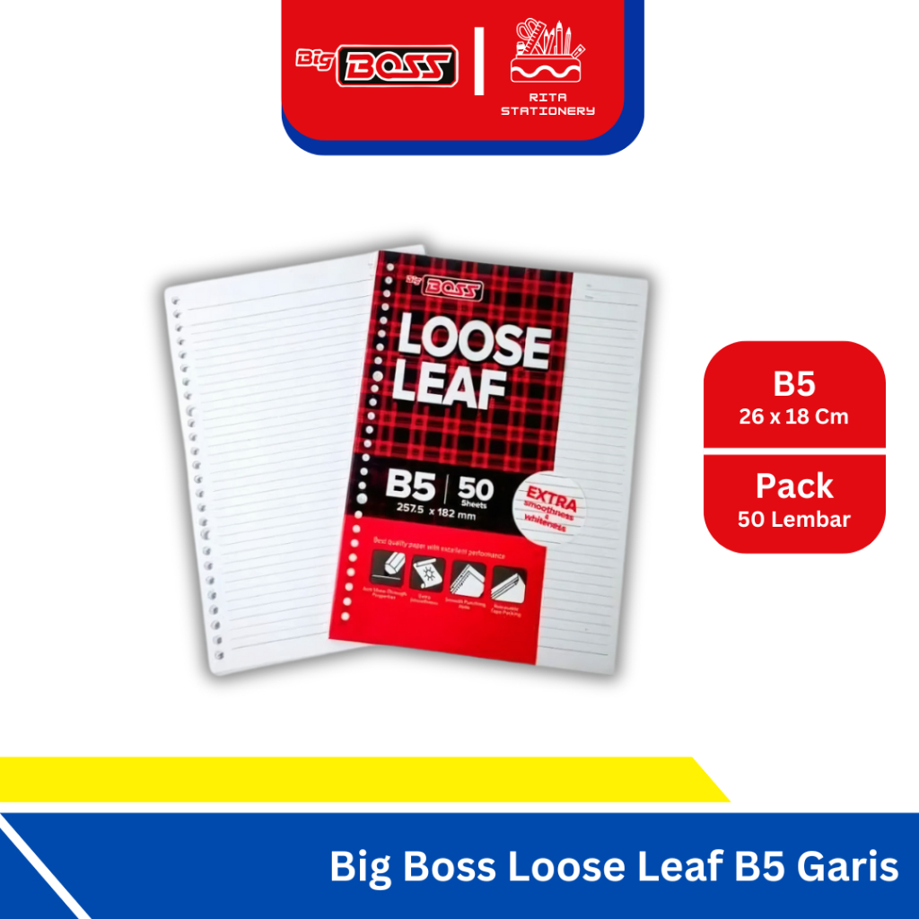 Jual Big Boss Loose Leaf Garis 50 Lembar B5 Isi Binder | Shopee Indonesia