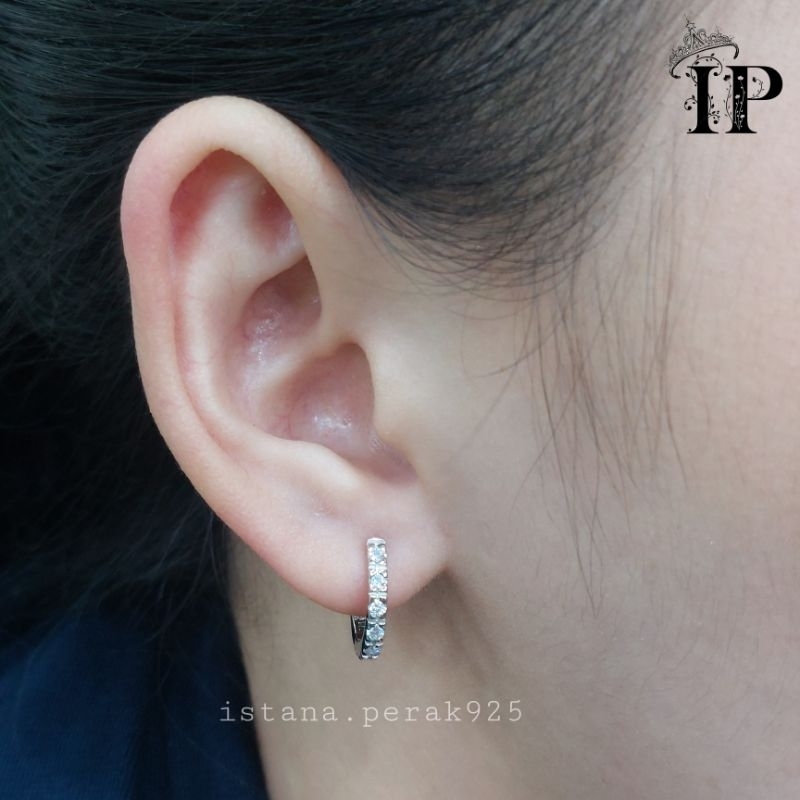 Jual Anting Perak Asli Silver 925 Lapis Emas Putih Model Jepit Donat Model Emas Perhiasan Anting ...