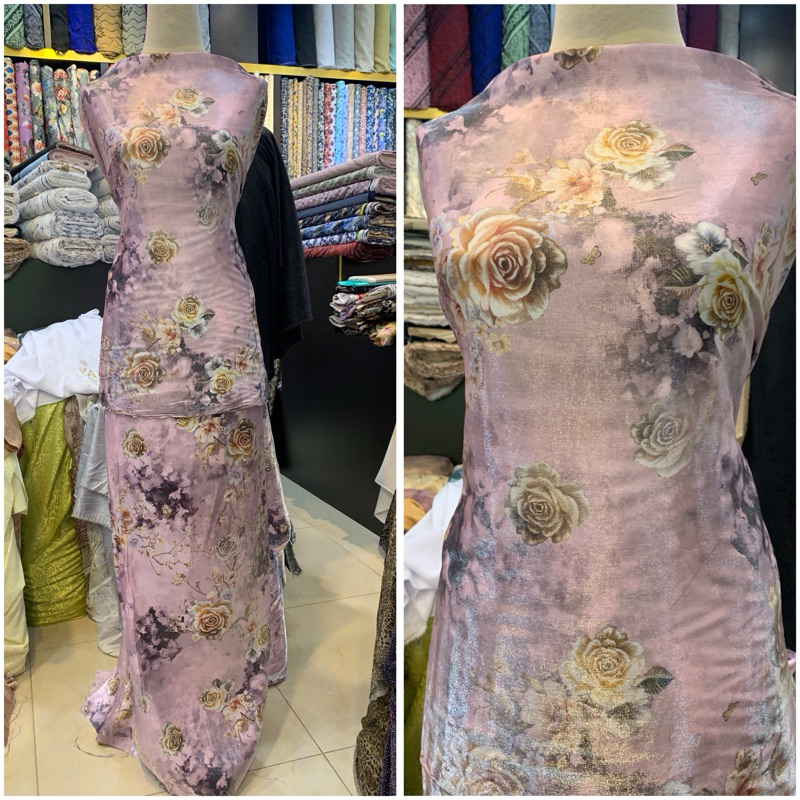 Jual Bahan Kain Shimer Bunga/ BAHAN SILK SHIMMER MOTIF BUNGA | Shopee ...