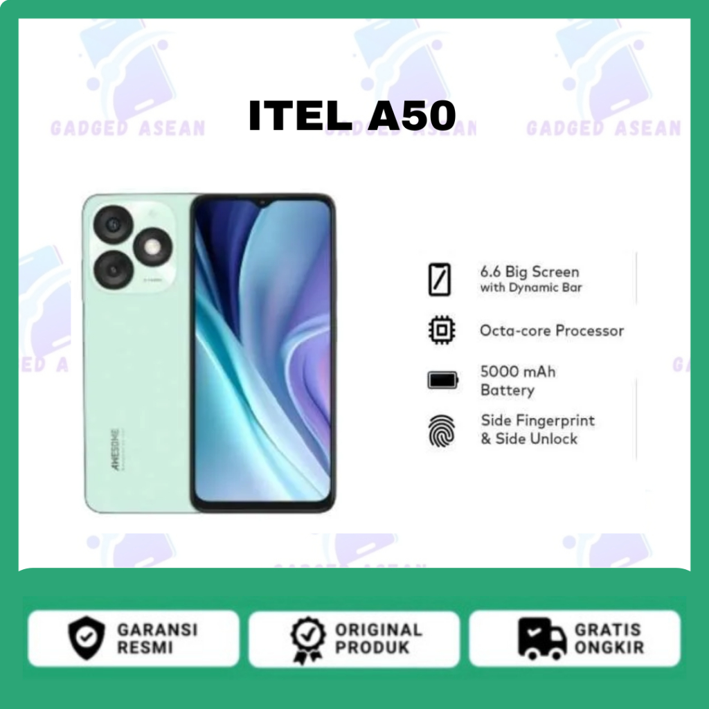 Jual itel A50 RAM 4+64GB Octa-Core Processor- 6'6" Big Screen with ...