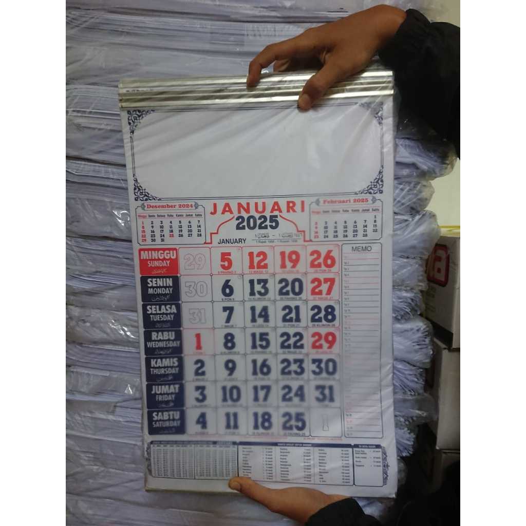 Jual 1 set / ball ( isi 50 pcs ) kalender indonesia tahun 2025 ...