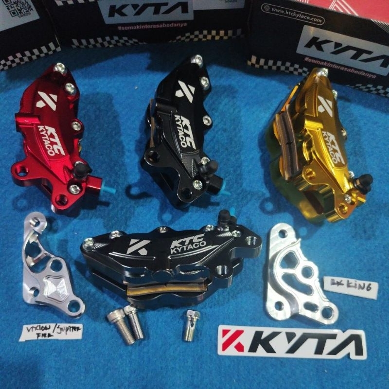 Jual kaliper Ktc kytaco 4p buat Yamaha tipe yhs plus breket ke disc lebar 300mm/260mm shok ...
