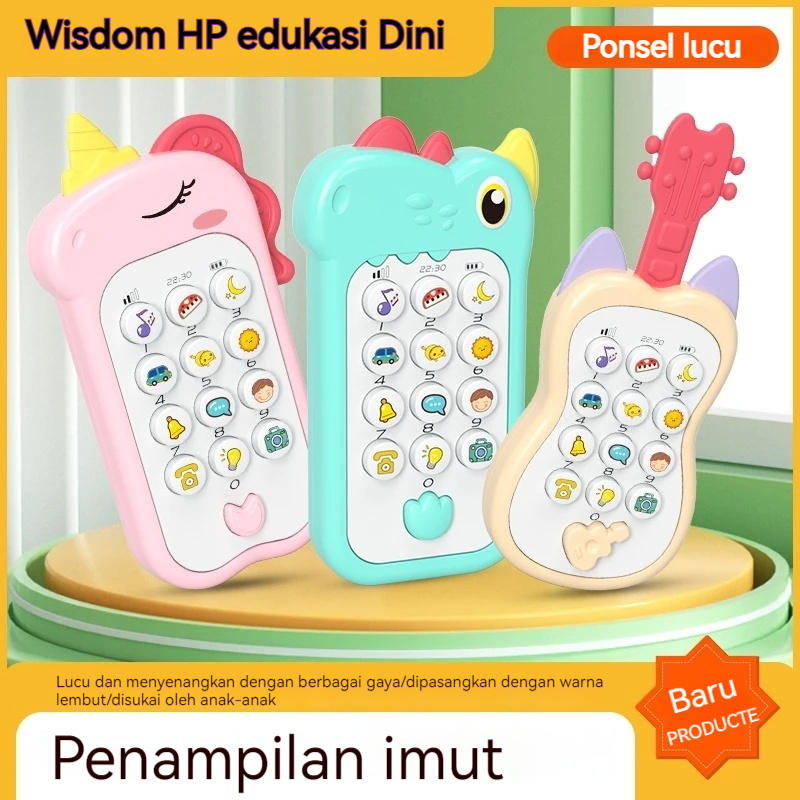 Jual Ikubaby Mainan musik telepon bayi dengan teether Bilingual ponsel ...