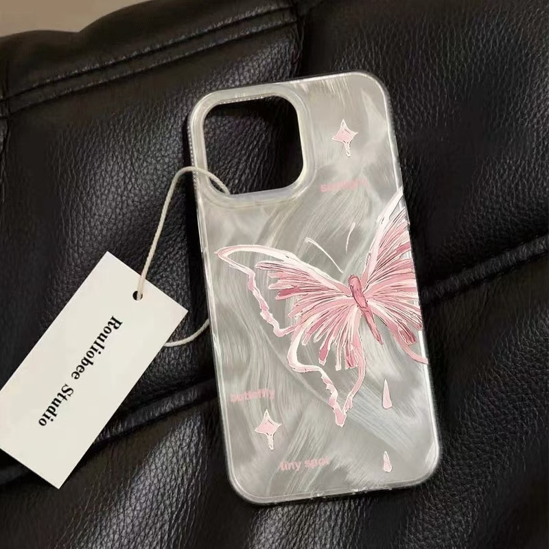 Jual [COD] Casing ponsel Kupu-kupu cantik merah muda untuk IPhone 11 11 ...