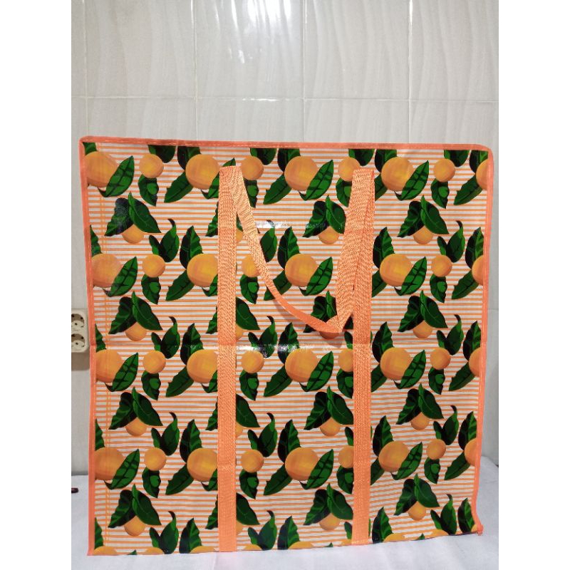 Jual tas rinjani super jumbo motif orange / tas karung super jumbo ...