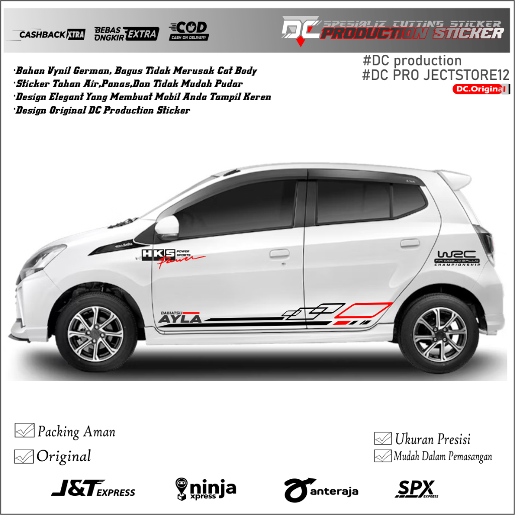Jual Stiker Cutting Mobil Daihatsu Ayla New Sticker Variasi Body ...