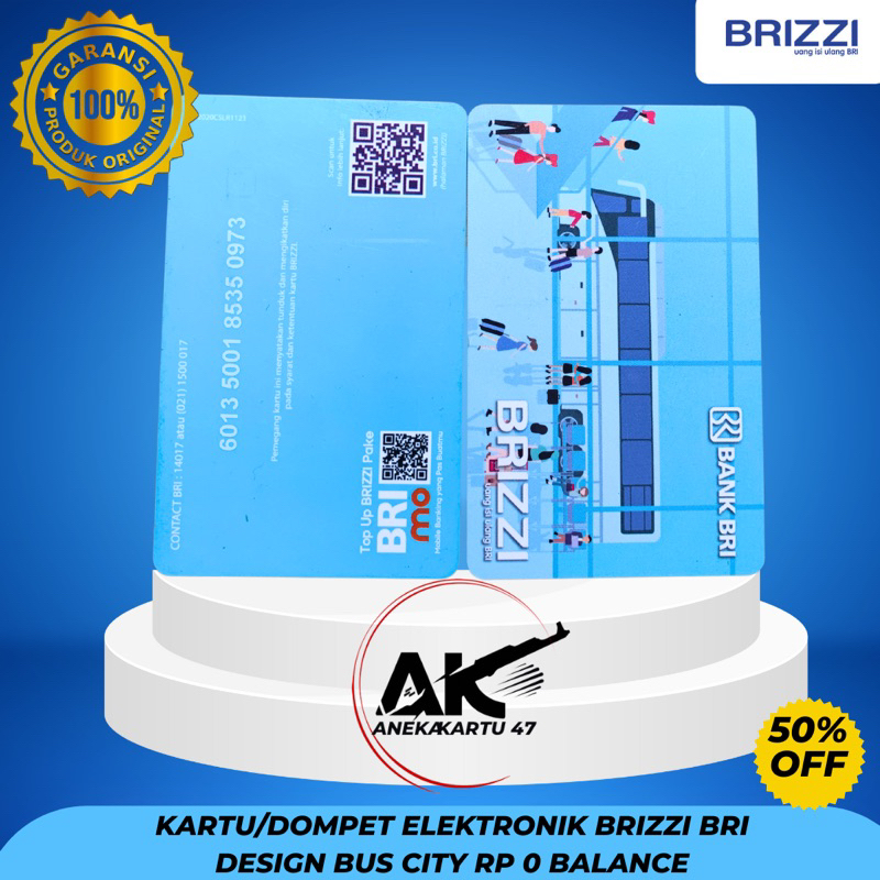 Jual Kartu card brizzi BRI Desain Bus city dompet uang elektronik ...