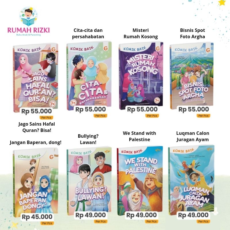 Jual Komik Baik Cita-cita & Persahabatan, Misteri Rumah Kosong, Jago Sains Hapal Quran, Jangan ...