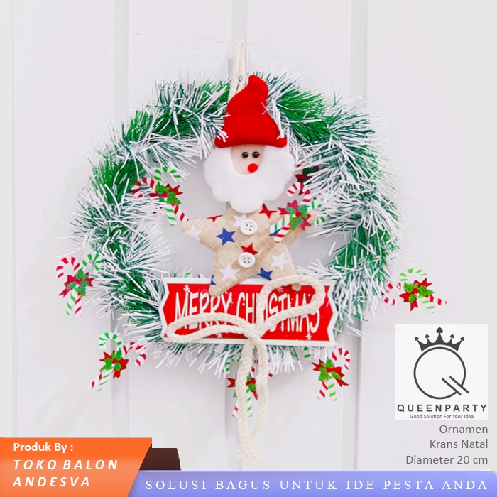 Jual Hiasan Natal Krans Ornament Tongkat Santa Bintang / Ornament Natal ...
