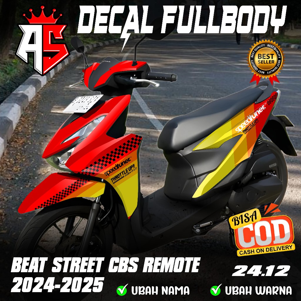 Jual (COD) TERBARU Decal Sticker Honda Beat CBS STREET Smart Key Remote ...