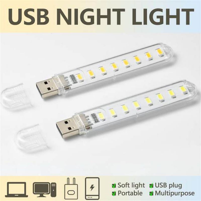 Jual Lampu USB Mini LED Stick Light 8 LED | Shopee Indonesia