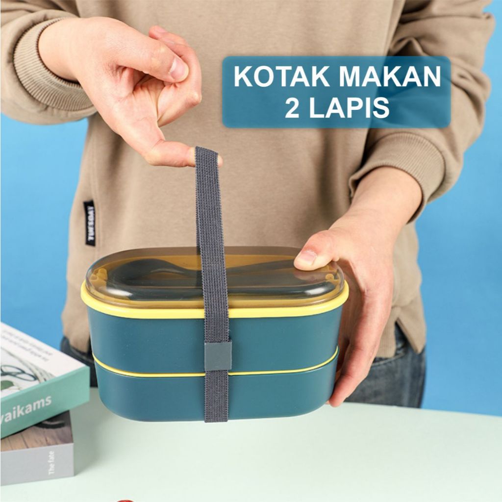 Jual [berkah.unik] Lunch Box Kotak Bekal Transparan Dua lapis - Kotak ...