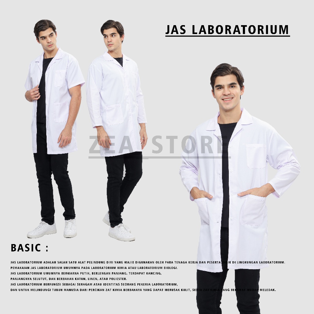 Jual Jas Laboratorium Lengan Panjang Dan Pendek Pria Jas Lab Farmasi ...
