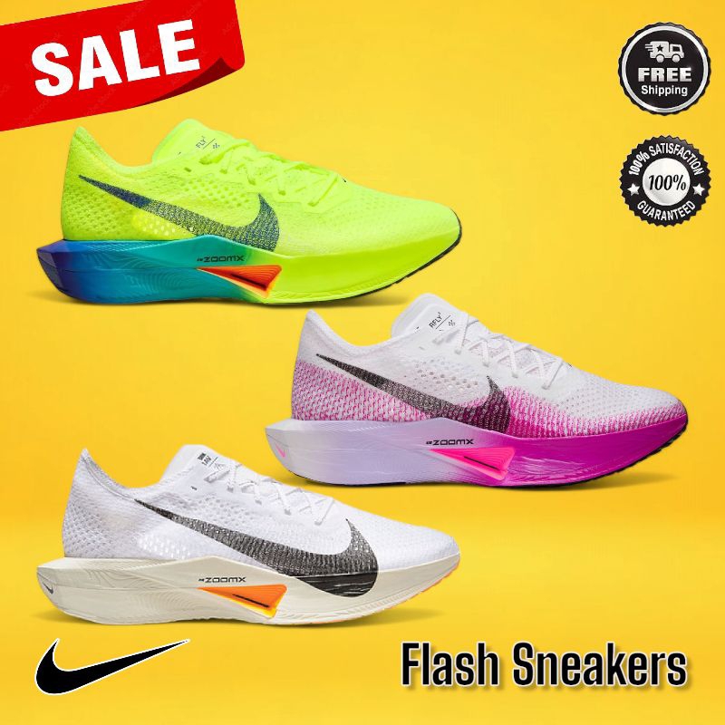 Jual Sepatu Running Nike Zoom Vaporfly Next% 3 White Prototype Vivid Purple Volt Green | Shopee ...