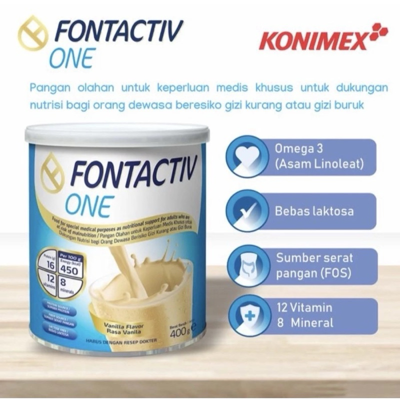 Jual FONTACTIV ONE 400 GR Kaleng Rasa Vanilla | Shopee Indonesia