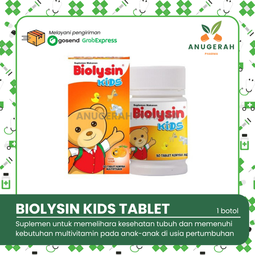 Jual Biolysin Kids Rasa Jeruk isi 30 Tablet | Biolysin Kids Tablet ...