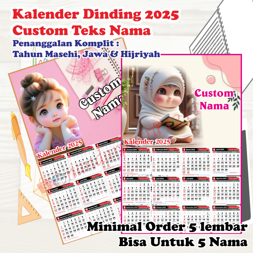 Jual Kalender Dinding 2025 Kartun 3D/Kalender Dinding Custom | Shopee Indonesia