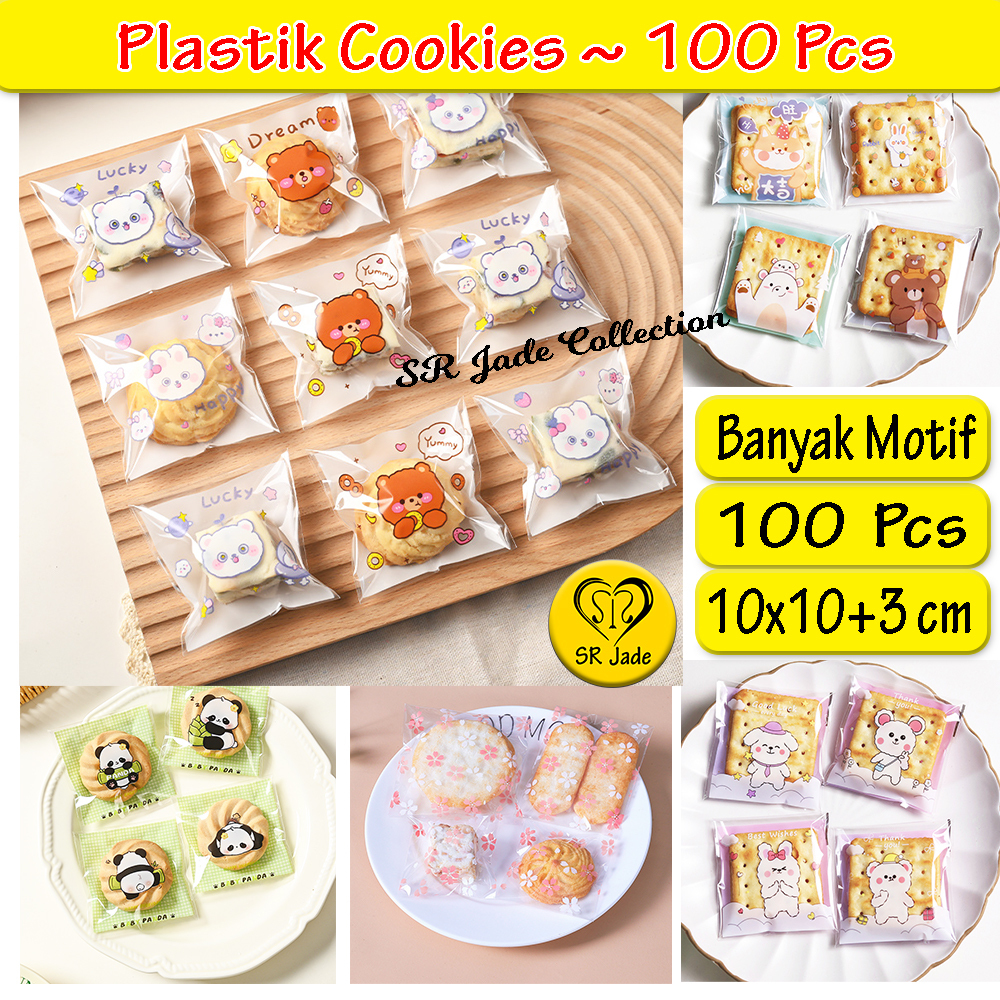 Jual 10x10cm 100pcs Plastik Cookies Lucu Plastik Packing OPP Plastik ...