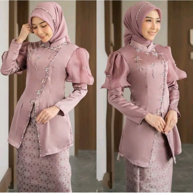 Jual KEBAYA SET SONGKET / BAJU KEBAYA MODERN / BAJU KEBAYA SIMPEL ...