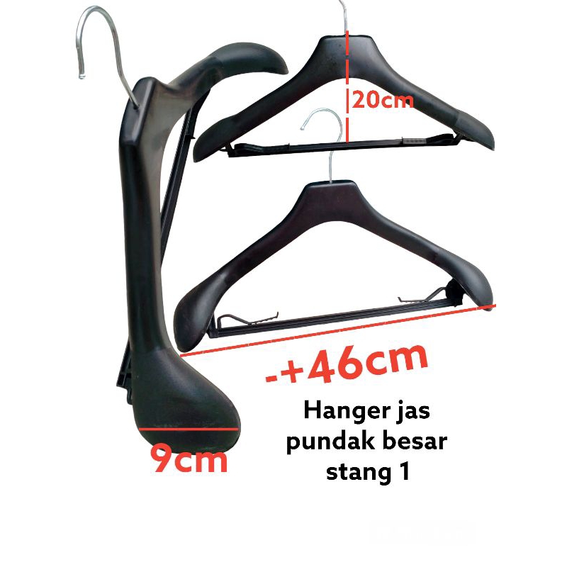 Jual hanger jas pundak besar stang 1 hanger besar gantungan jas ...