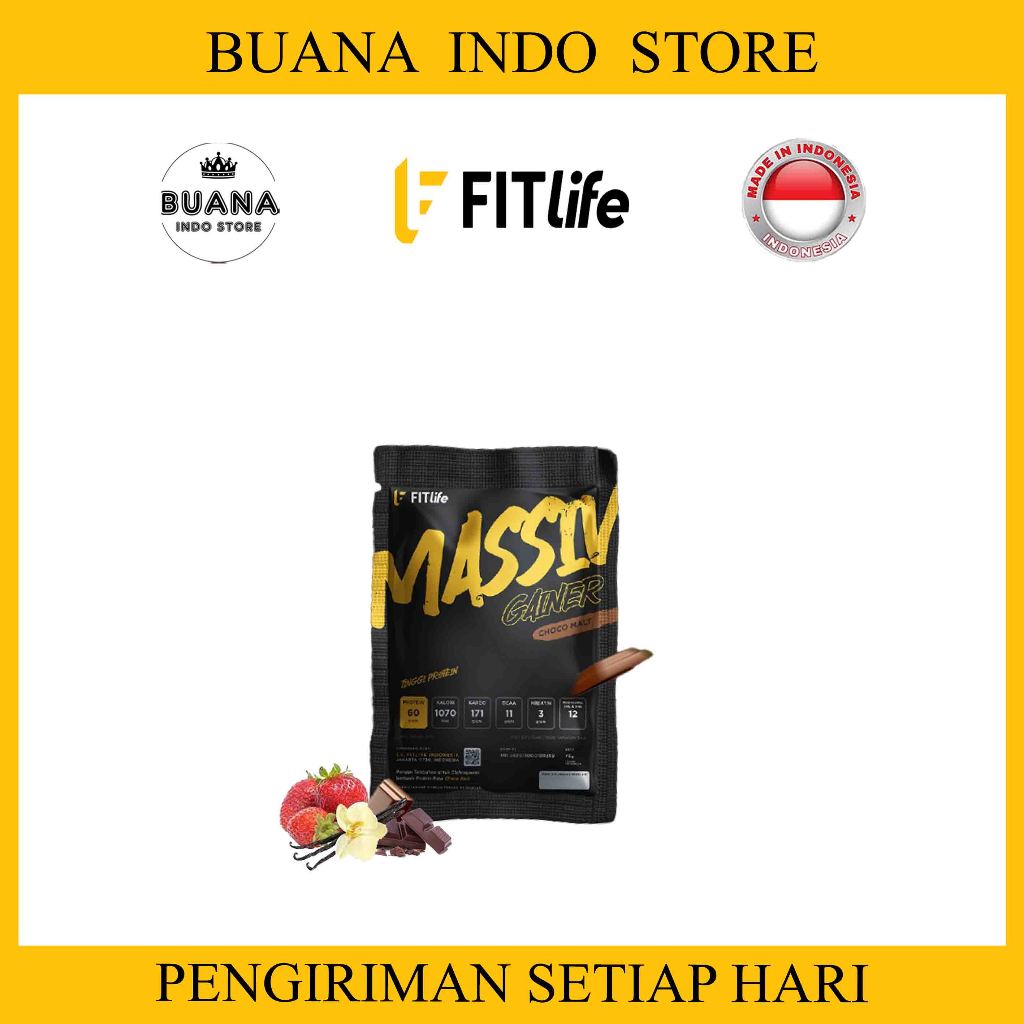 Jual FITlife Massiv Gainer Sachet - Mass Pro Gainer Suplemen Fitness ...