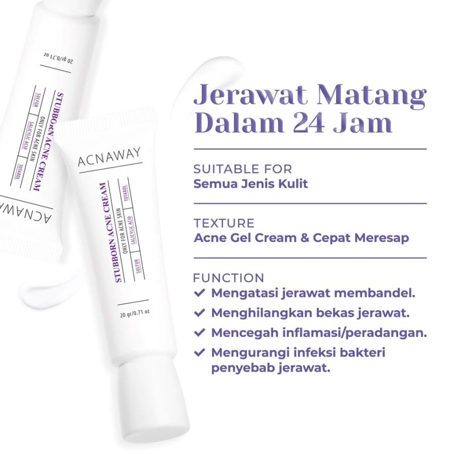 Jual ACNAWAY Stubborn Acne Cream Krim Jerawat Acne Spot Treatment 20gr ...
