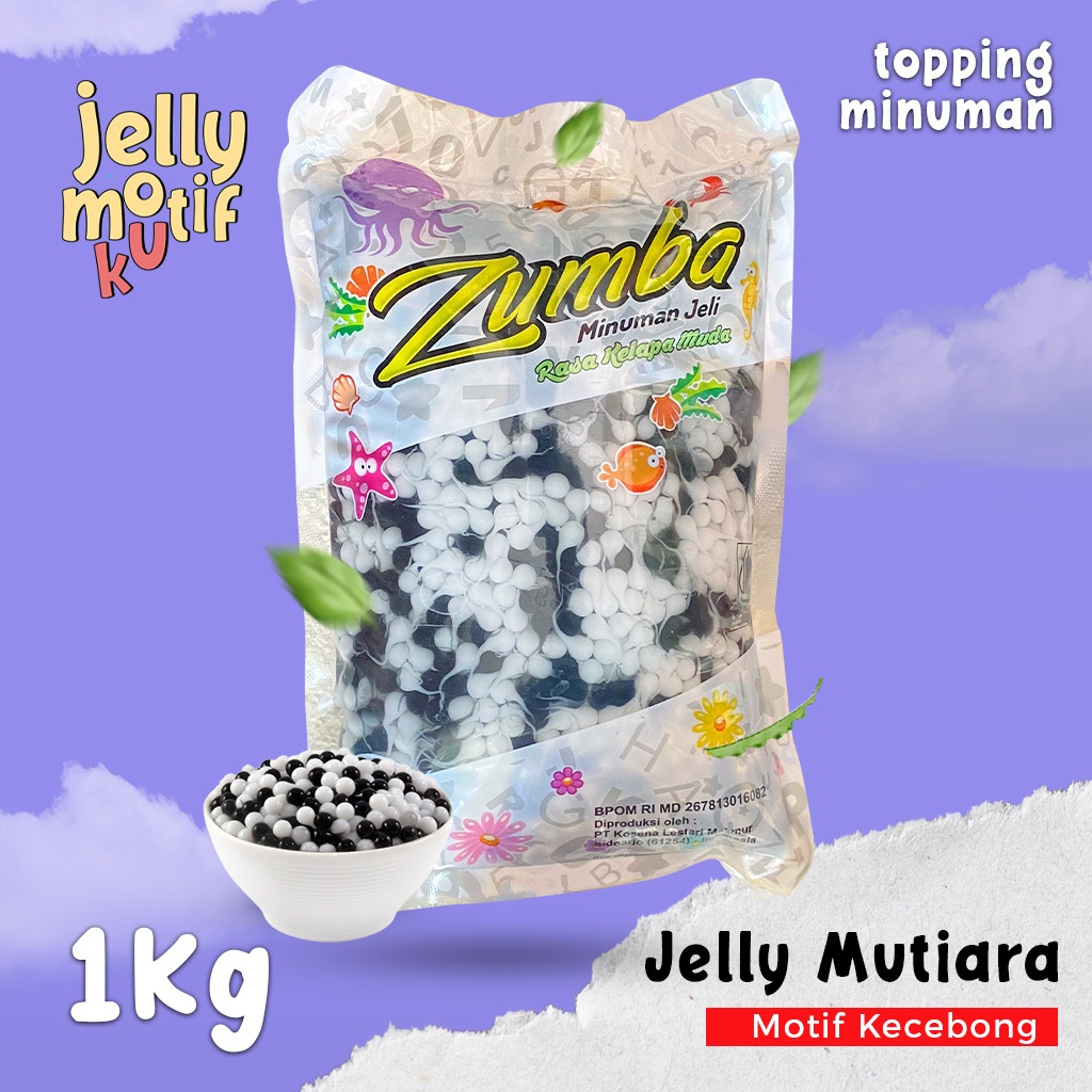 Jual Topping Minuman Jelly Mutiara Kecebong Hitam Putih Zumba 1kg ...