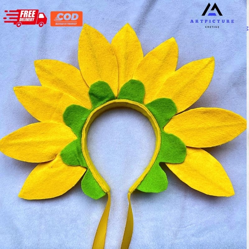Jual Bando matahari mekar comel/kostume bunga matahari sepaket dan ...