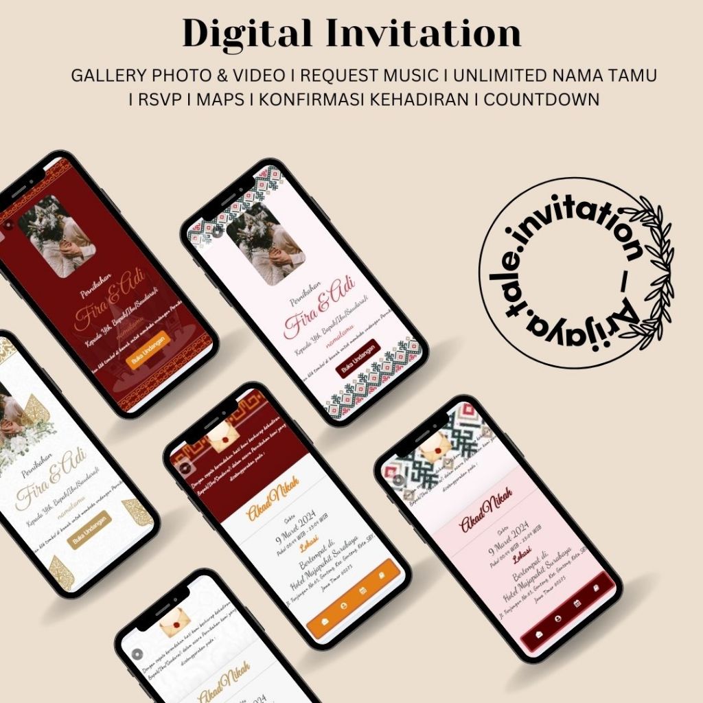 Jual Undangan Digital Website Web Pernikahan Cantik, Menarik, & Unik ...