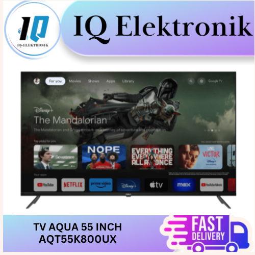 Jual AQUA AQT55K800UX GOOGLE TV 55 INCH UHD 4K HDR BEZEL LESS ...