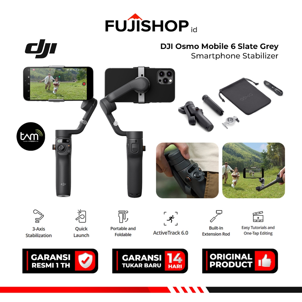 Jual DJI OM 6 Osmo Mobile 6 OM6 Gimbal Stabilizer Smartphone Slate Grey | Shopee Indonesia
