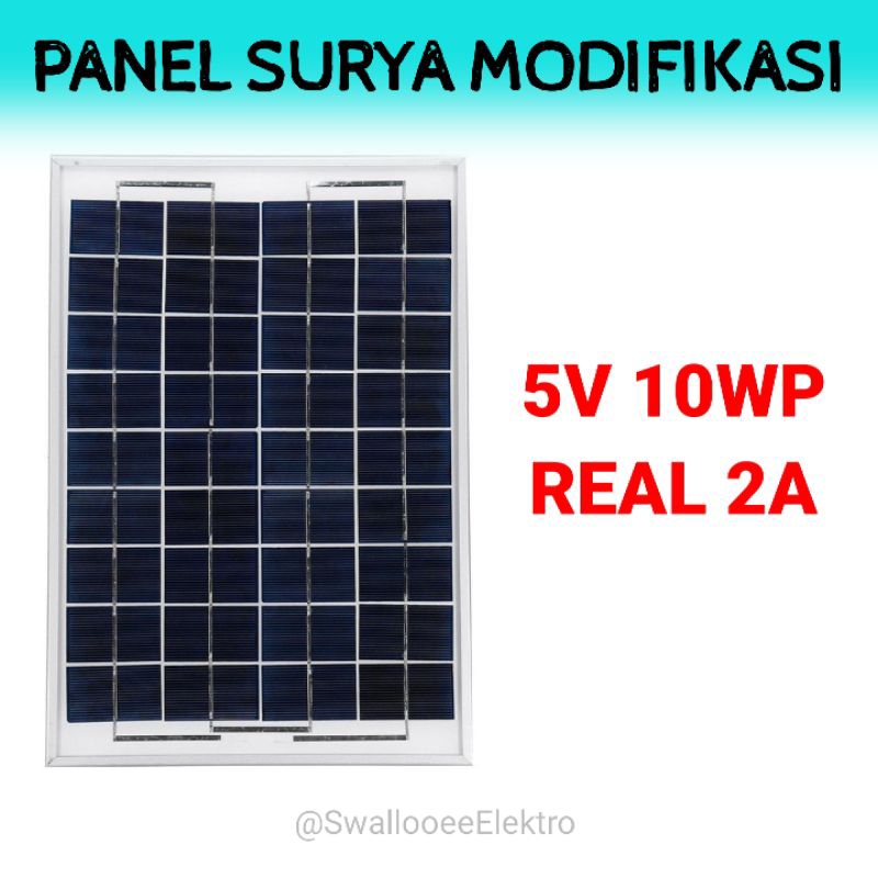 Jual Solar Panel 5v / Panel Surya 10wp modifikasi 5V 2A | Shopee Indonesia