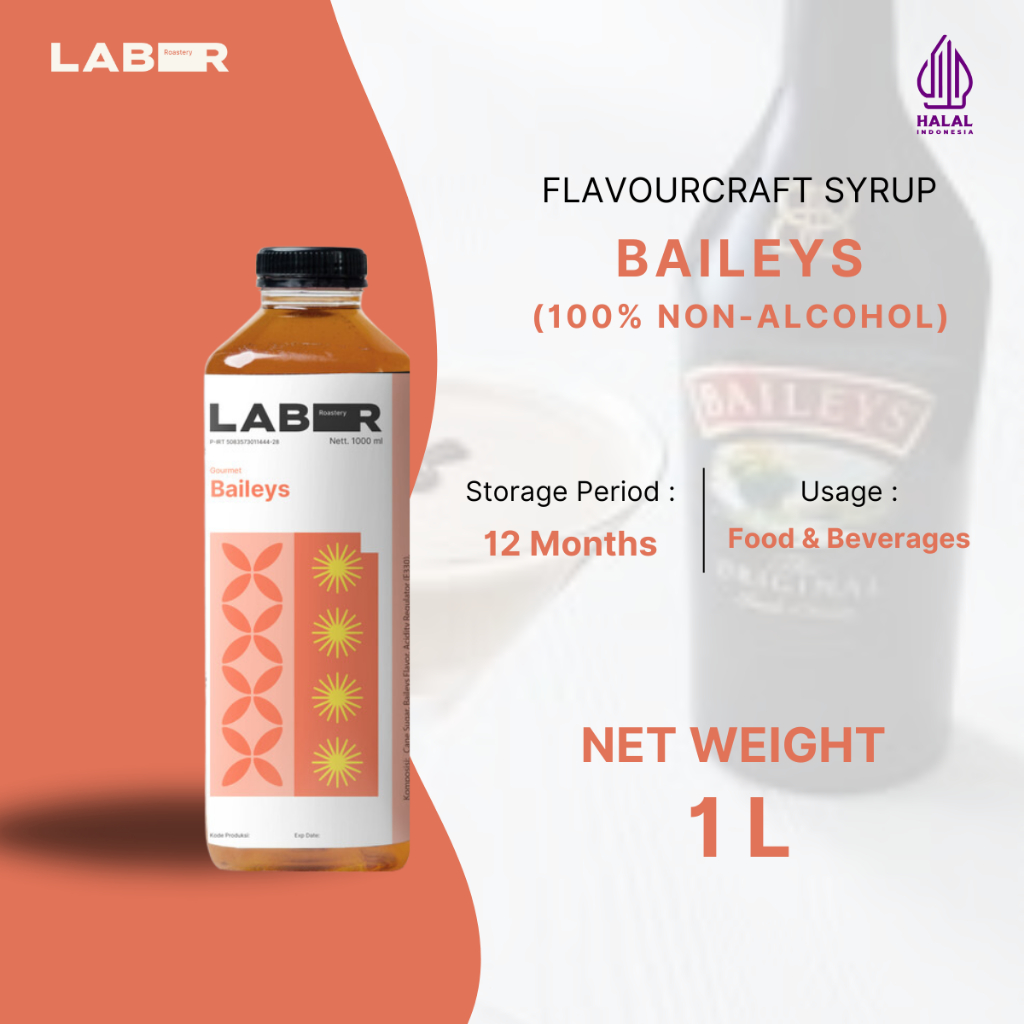 Jual LABR Syrup Baileys (Sirup Baileys) 100% non alco-hol 1 Liter ...