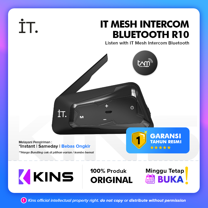 Jual IT R10 Mesh Intercom Bluetooth Headset R10 Garansi Resmi TAM ...