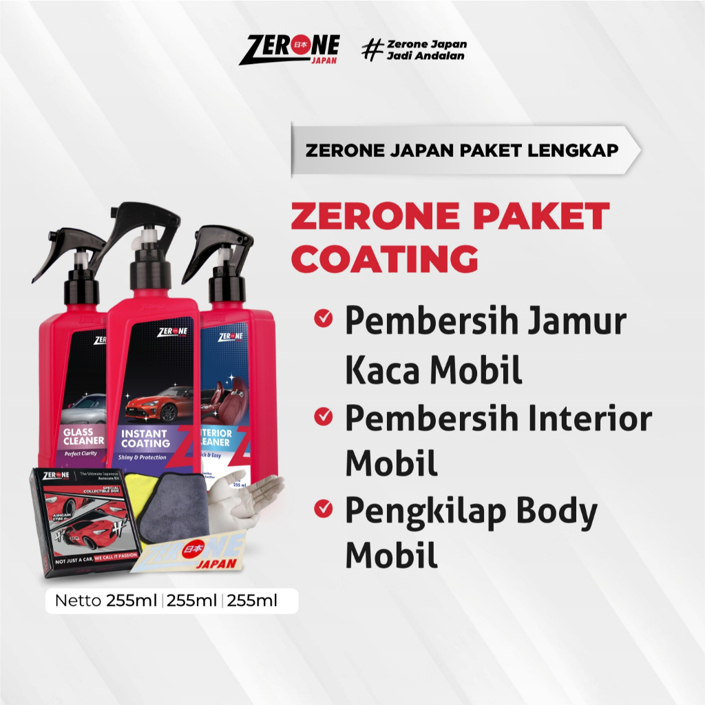 Jual Zerone Japan Paket Coating Pengkilap Body Pembersih Interior ...