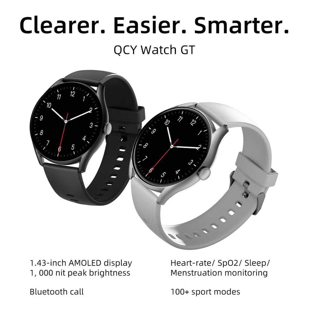 Jual QCY SMARTWATCH RETINA AMOLED HD DISPLAY GT ( BLACK ) | Shopee Indonesia