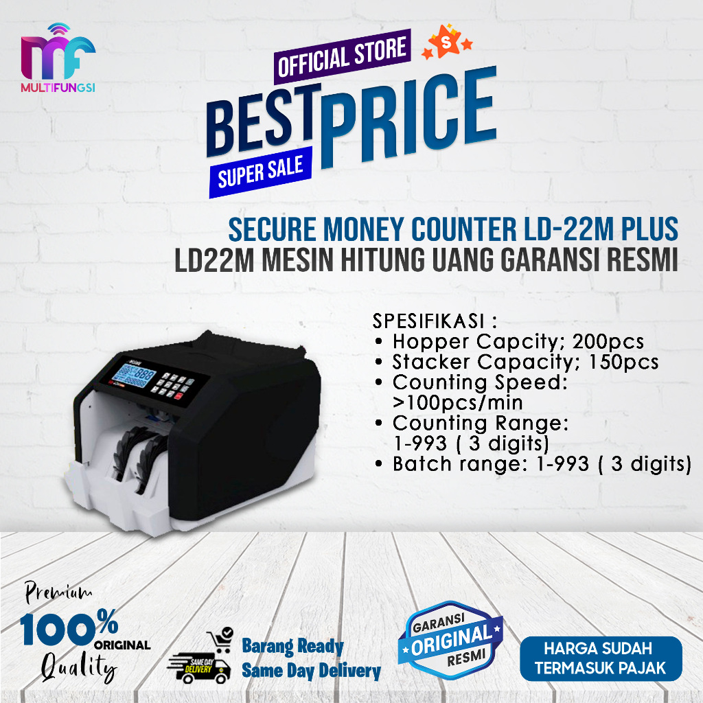 Jual Secure Money Counter LD-22M Plus / LD22M Mesin Hitung Uang Garansi Resmi | Shopee Indonesia