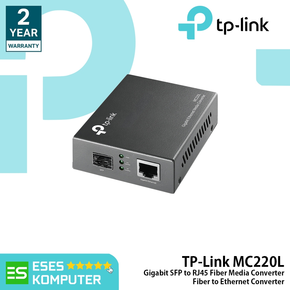 Jual TP-Link MC220L | Gigabit SFP to RJ45 Fiber Media Converter | Fiber ...
