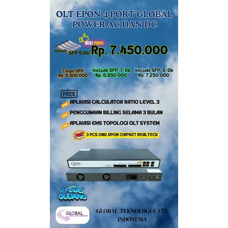 Jual OLT EPON GLOBAL 4 PORT UPLINK 10GE | Shopee Indonesia