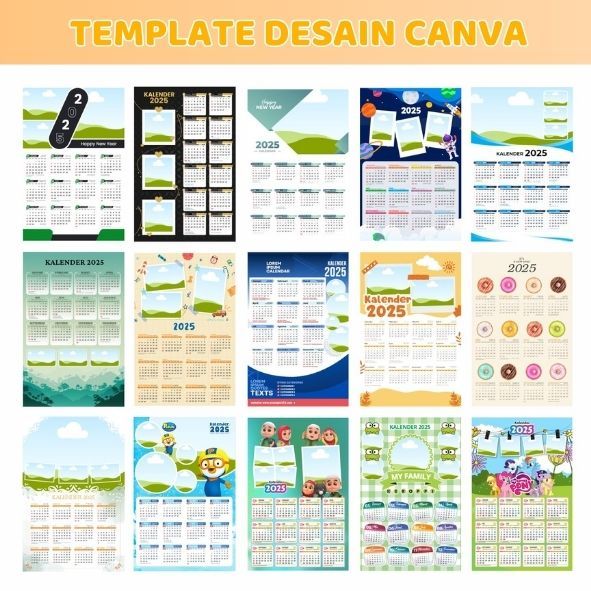 Jual SOFTFILE Kalender 2025 Paket 50 Template Canva dan CDR Kalender ...