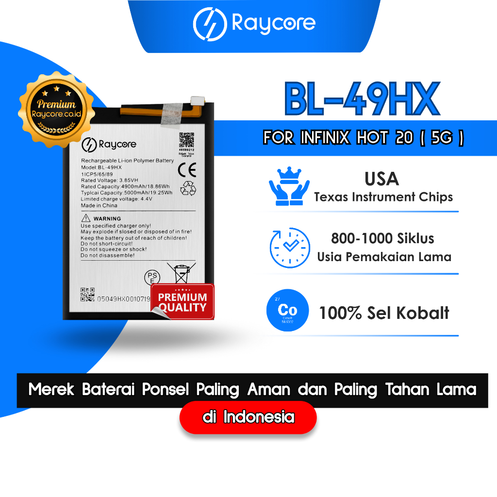 Jual Raycore - Baterai BL-49HX FOR INFINIX HOT 20 ( 5G ) | Shopee Indonesia