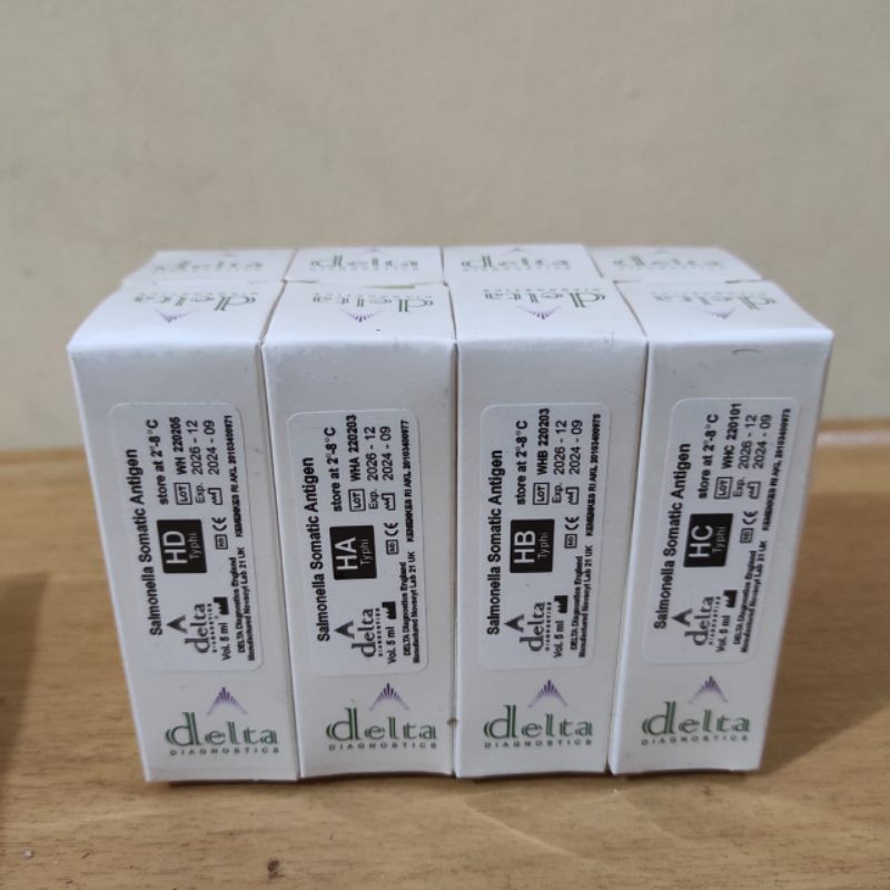 Jual Reagen Widal Test | Salmonella typhi isi 8 Vial Delta Fast Instest ...