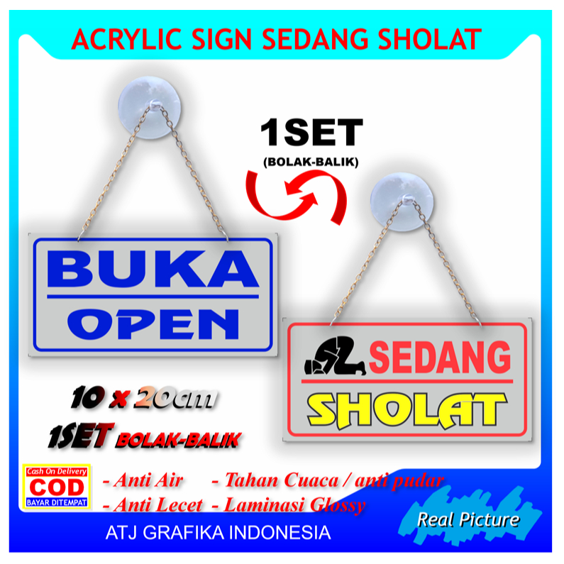 Jual Display akrilik buka sedang sholat petunjuk buka tutup toko kantor ...