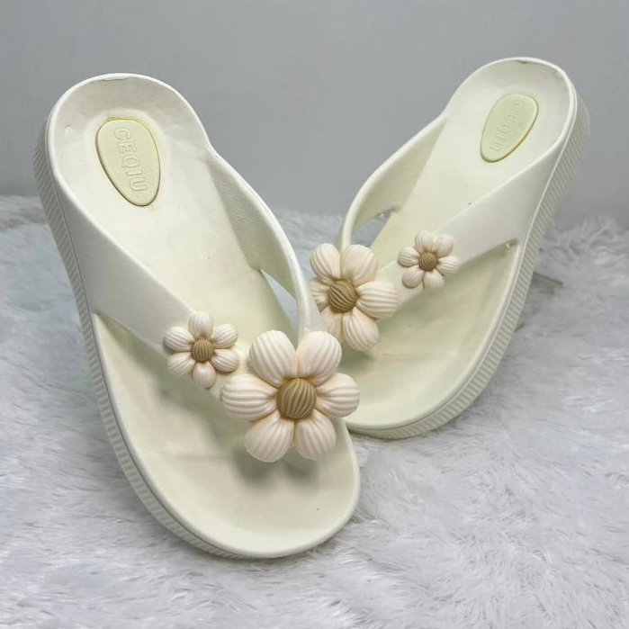 Jual PROMO 7.7 PUNCAK Ceqiu EH46 Sandal Wanita Jepit Bunga Remaja ...