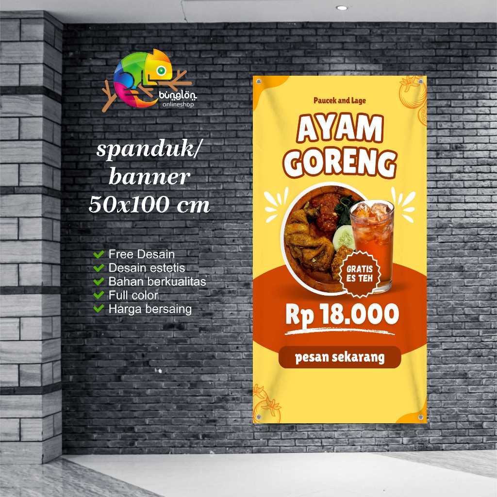 Jual Cetak Spanduk Banner Ayam Goreng | Shopee Indonesia