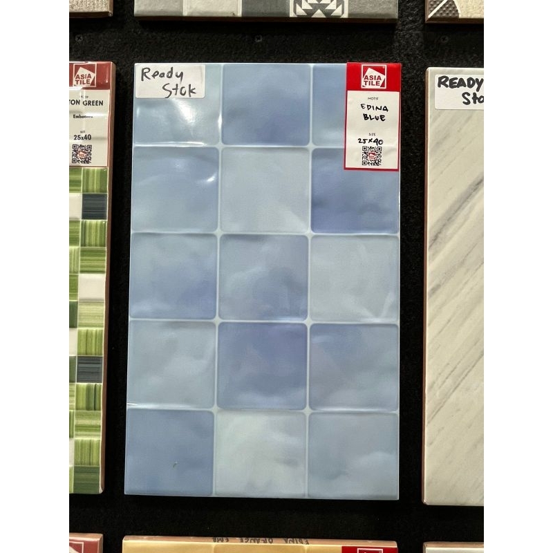 Jual keramik asia tile 25x40 Edina Blue | Shopee Indonesia