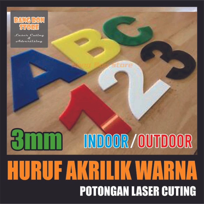 Jual ( 24cm - 60cm ) Akrilik Huruf Laser Cutting Acrylic Warna 3mm ...