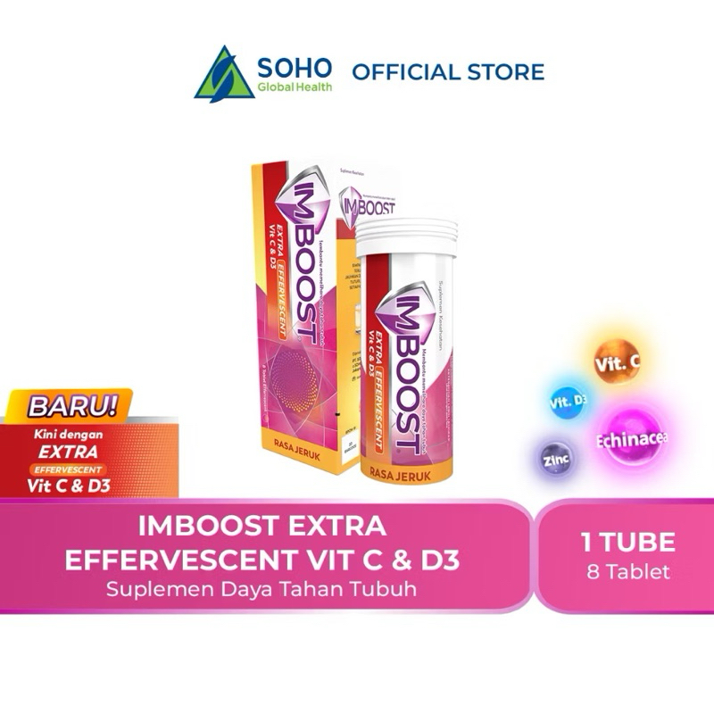 Jual Imboost Effervescent Vitamin C Suplemen Daya Tahan Tubuh Rasa Jeruk @8 Tablet | Shopee ...