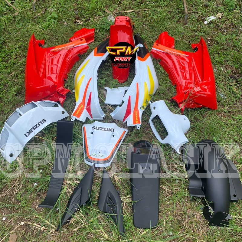 Jual Full set Body Halus Kasar Satria Lumba 2 Stroke merah Putih ...